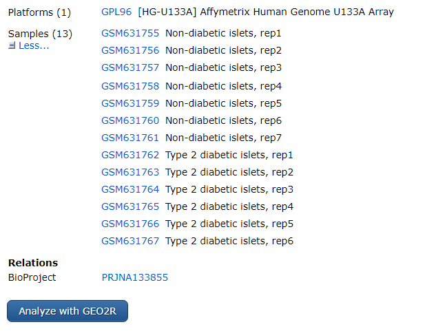 GEO2R:对GEO数据库中的数据进行差异分析-CSDN博客