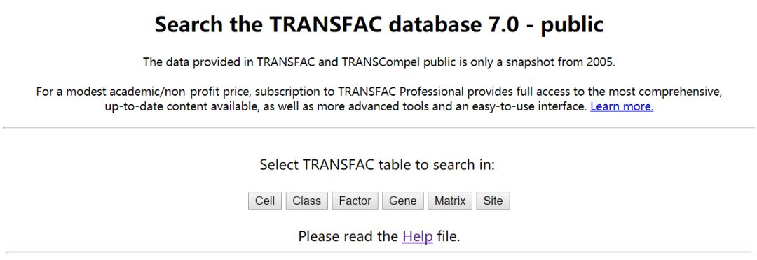 TRANSFAC:转录因子及其靶基因数据库-CSDN博客