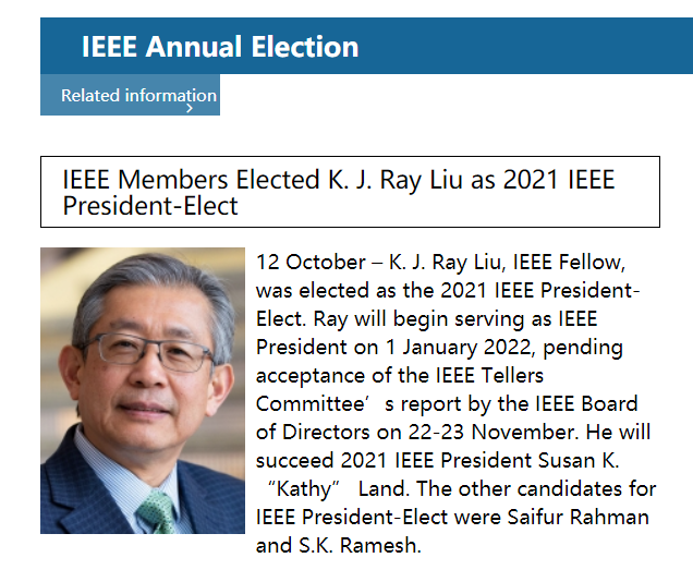 IEEE史上首位华人主席，马里兰大学终身教授刘国瑞当选-CSDN博客