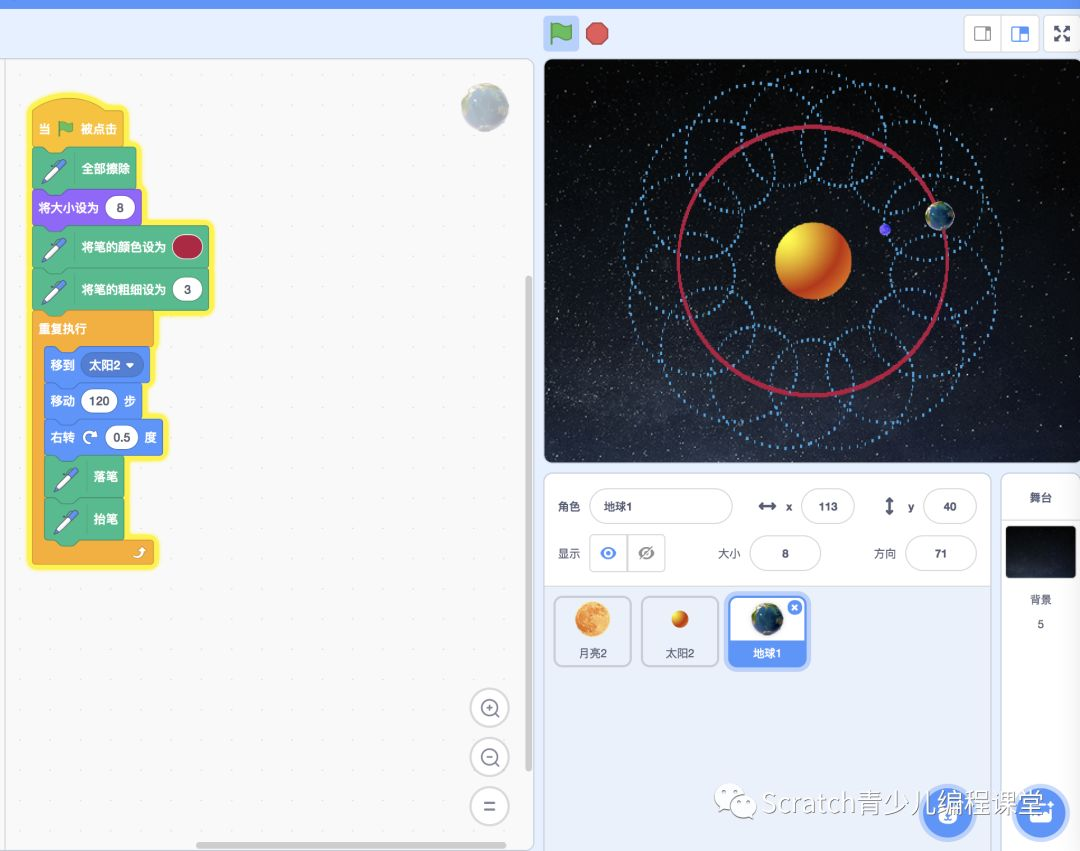 Scratch课堂丨物理模拟地球公转，值得你的分享收藏！-CSDN博客