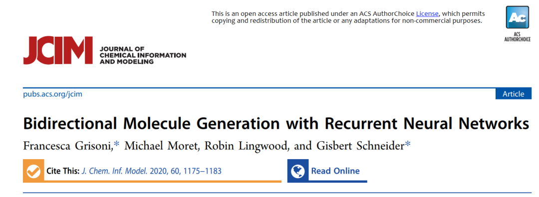JCIM| 基于双向RNN的分子生成模型_smiles字符串相反的方向输入模型-CSDN博客