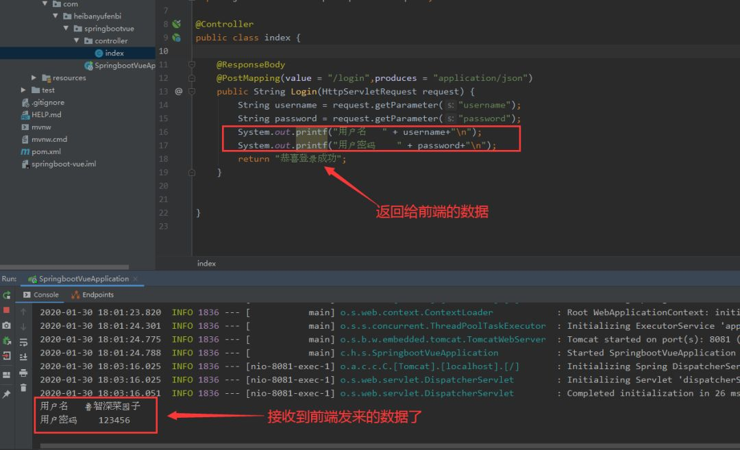 手把手教你实现 Springboot与vue整合开发 前后端分离 简单例子 详解 Csdn博客