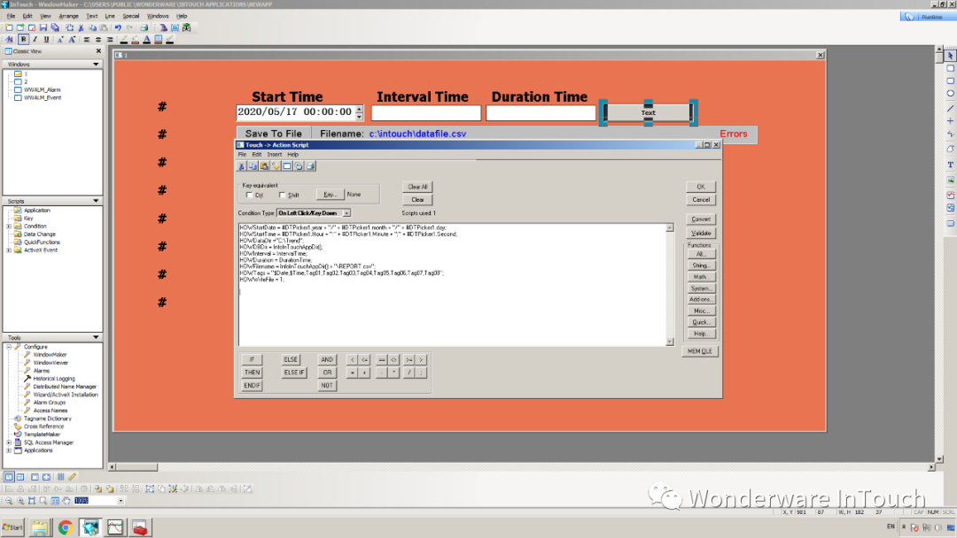 Intouch制作报表和导出Excel（手把手敲代码）_intouch数据导出csv文件-CSDN博客