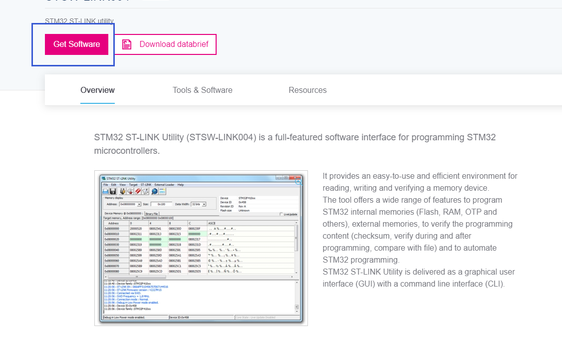 STM32笔记--使用ST-Link下载hex文件_stlink utility下载-CSDN博客
