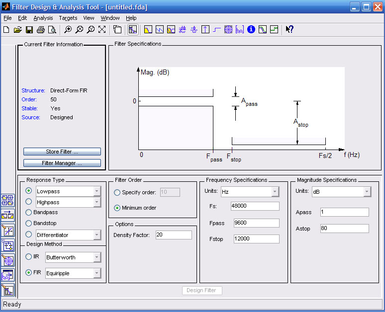 基于matlab中fdatool工具箱的滤波器设计及相关文件的生成matlab Filter Design And Analysis Tool Csdn博客 1023