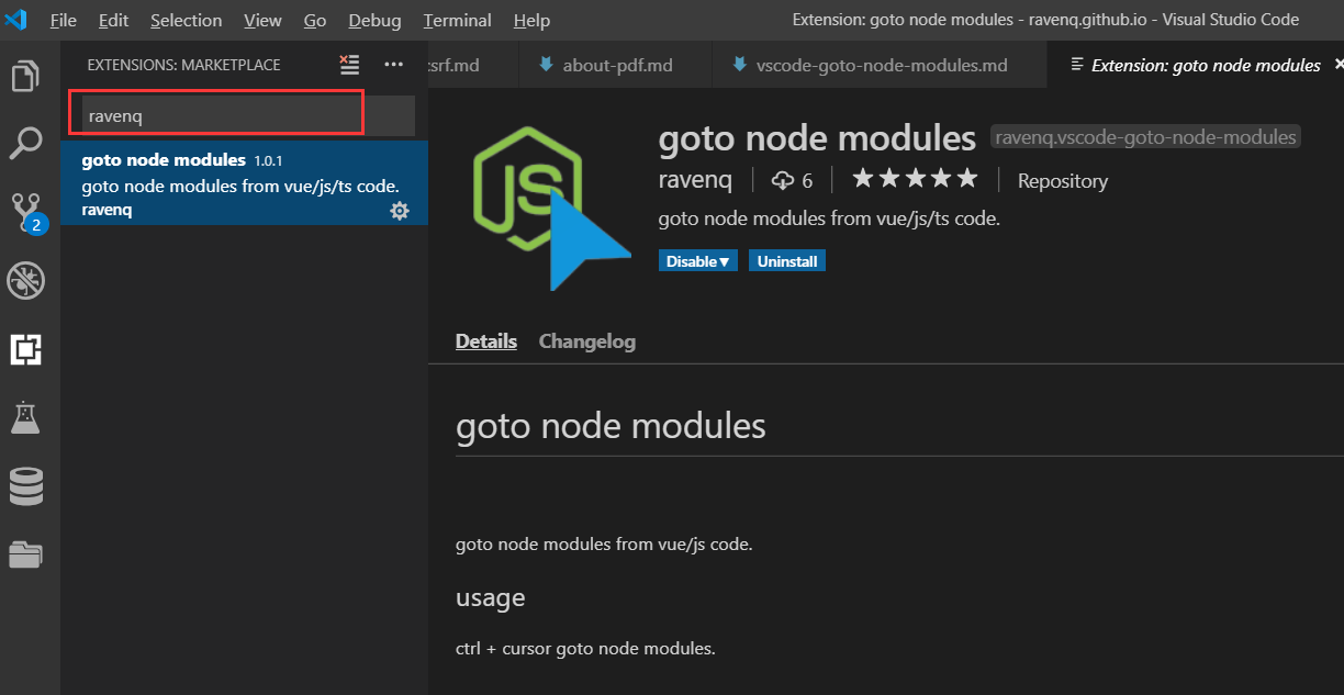 vscode-goto-node-modules 一个快速定位 node 模块的 vscode 插件-CSDN博客