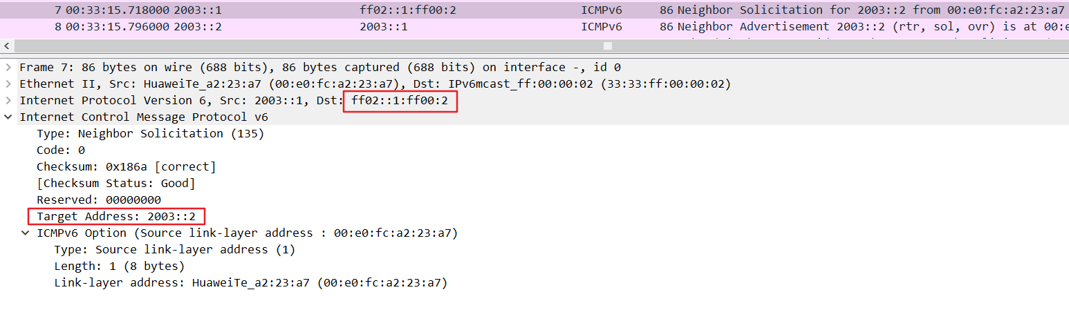 IPv6实验NDP地址解析和DAD_neighbor solicition报文源和目的都是链路本地地址-CSDN博客