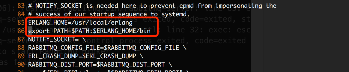 rabbitmq /usr/lib/rabbitmq/bin/rabbitmq-server: line 85: erl: command not found_s: 第 32 行:exec ...
